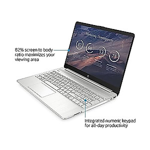 HP 2022 15.6" FHD Laptop, AMD Ryzen 5-5500U Processor, 32GB RAM, 1TB PCIe SSD, AMD Radeon Graphics, HD Webcam, Wi-fi, Bluetooth, Win 11, Silver, 32GB SnowBell USB Card