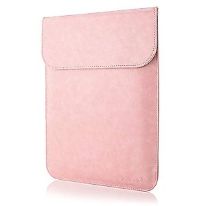 Allinside 13" Laptop Sleeve Compatible with MacBook Air 13 2018-2022 (M2 A2681 M1 A2337)/ MacBook Pro 13 2016-2022 (M2 A2686 M1 A2338 A2251 A2289 A2159), PU Leather Laptop Case, Pink