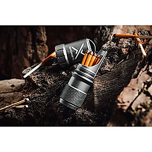 EXOTAC - MATCHCAP XL Waterproof Camping Match Kit Holder with Integrated Striker (Blaze Orange)