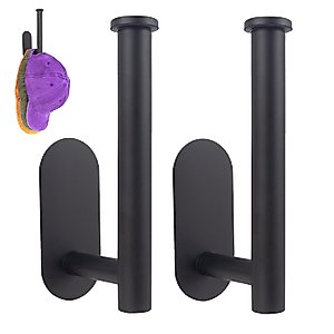 Hat Racks for Baseball Caps, 2 Pack Stainless Steel Adhesive Hat Hanger Hooks Holder for Wall, Multi-Function Hat Storage Organizer Hanger, Hat Hooks Wall Mount for Closet Bedroom Storage, Black