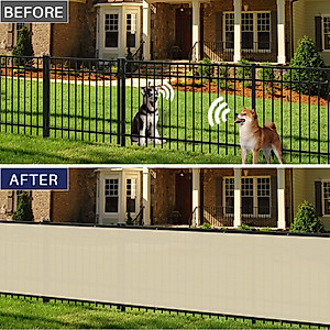 Windscreen4less Privacy Fence Screen Heavy Duty Windscreen Fencing Mesh Fabric Shade Net Cover with Brass Grommtes for Outdoor Wall Garden Yard Pool Deck, 6'x50' Beige