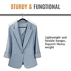 TIMMY Hangers 50 Pack Clothes Hangers, 17.5inch Heavy Duty Pants Hangers Space Saving Non Slip Coat Hanger 360º Swivel Hook, Big Black Hanger