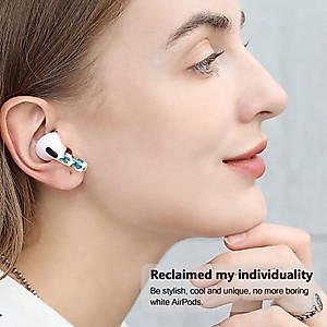 ROCKMAX Luminous AirPod Pro Skins, AirPods Pro 2 Sticker Glow in The Dark, AirPods Skin Wraps Decoration with Easy Installation Tool (208YG)