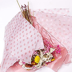 MR FIVE 50 Sheets Pink Gift Wrapping Tissue Paper Bulk,20" x 28",Tissue Paper for Gift Bags,DIY and Craft,Wrapping Paper for Weeding,Baby Shower,Birthday,Holiday