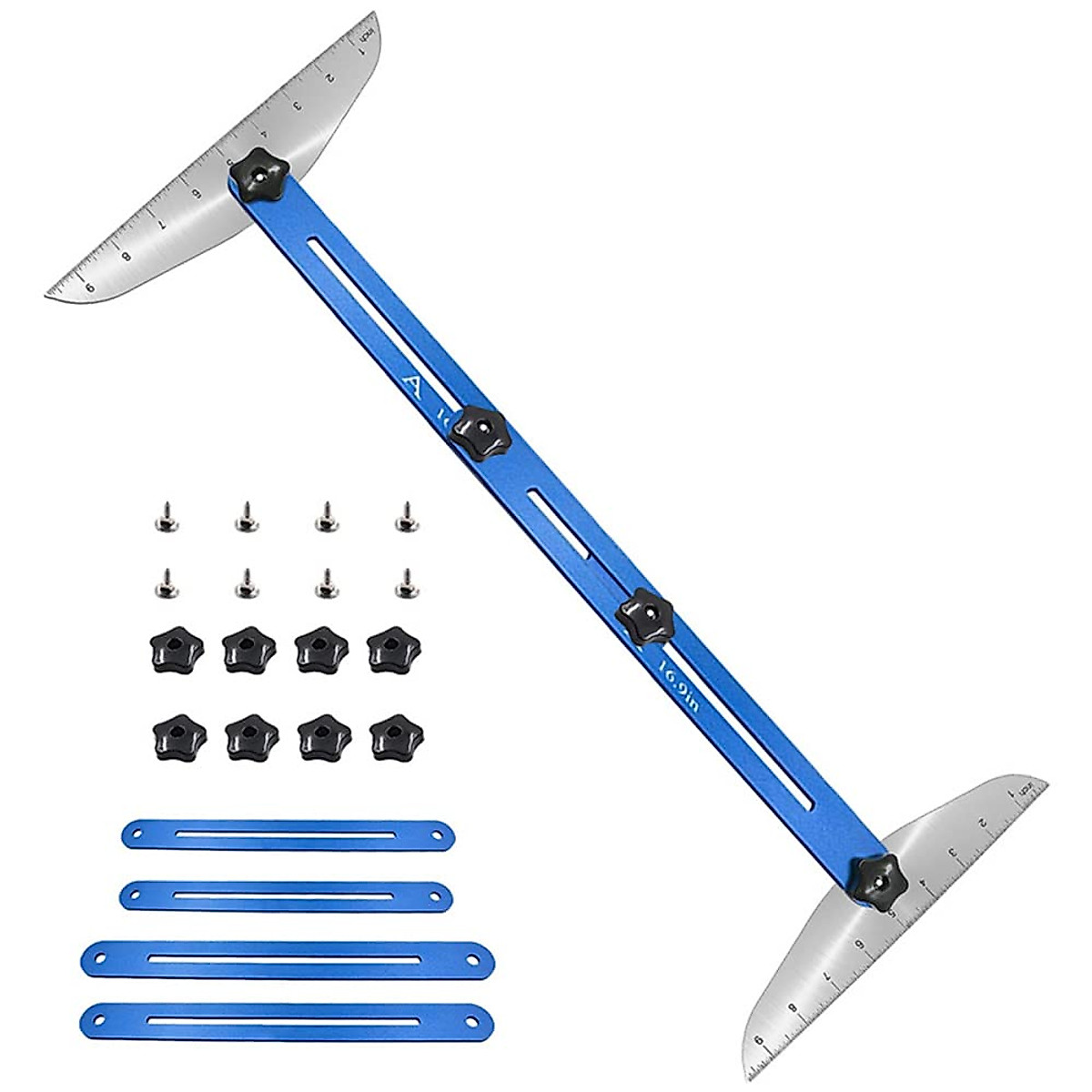 RUNAAJA Stair Tread Template Tool Stair Tread Gauge Stair Tread Jig Stair Gauge Treads Step Riser Kit Spiral Staircase Kit for Stair Stringer Risers Layout