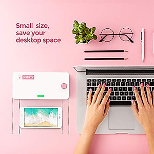 MUNBYN Eco-Friendly Packaging Thermal Printer for Shipping Labels, Pink Label Printer for Small Business Compatible with UPS, USPS, Etsy, Amazon, Ebay, Shopify, FedEx,