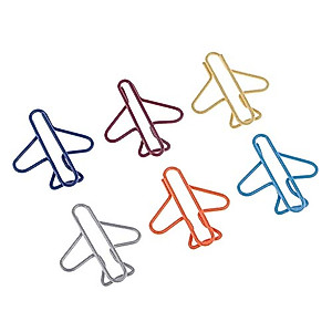50pcs Metal Airplane Shape Paper Clips Novelty Funny Bookmark Paper Clips Memo Office School Stationery Gift