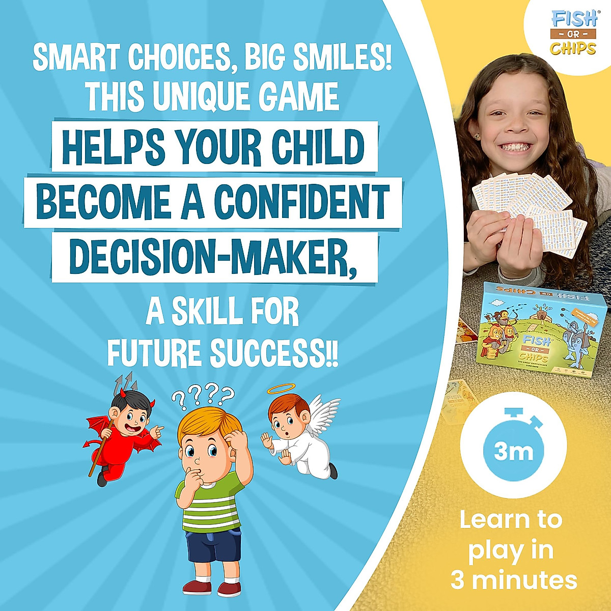 THE GREAT FRIES ESCAPE - Foodie Adventure Card Game for Kids, Easy to Learn Playing Cards for Kids, Ideal for Family Game Night, Party Game, Camping - Fun Artwork | 2-7 Players, Ages 6 & Up