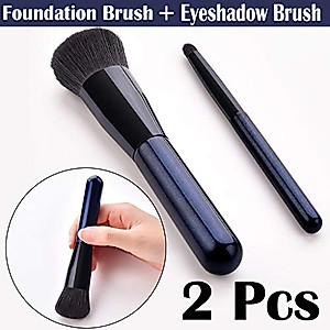 2PCS Wooden Foundation Cosmetic Eyebrow Eyeshadow Brush Makeup Brush Sets