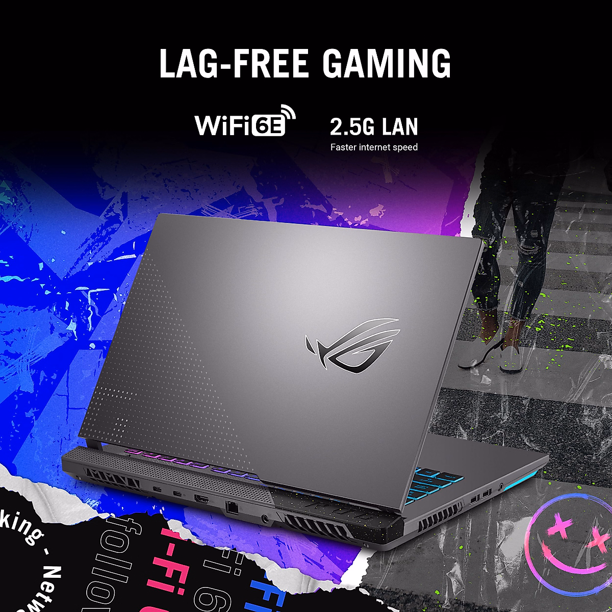 ASUS ROG Strix G15 Gaming Laptop, 15.6” 16:9 FHD 144Hz, GeForce RTX 3050, AMD Ryzen 7 6800HS, 8GB DDR5, 512GB PCIe SSD, Wi-Fi 6E, Windows 11, G513RC-EH71