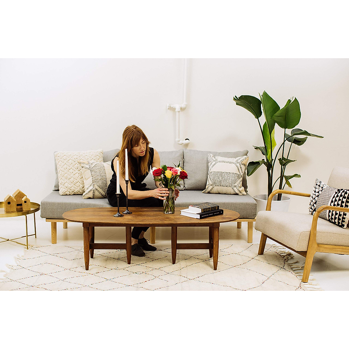 BENCHMARK BOUQUETS - 12 Stem Rainbow Roses (Glass Vase Included), Next-Day Delivery, Gift Fresh Flowers for Birthday, Anniversary, Get Well, Sympathy, Graduation, Congratulations, Thank You