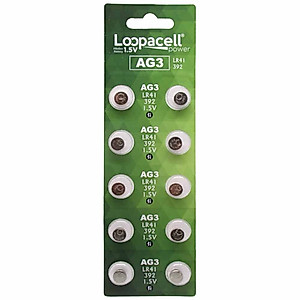 LOOPACELL AG3 LR41 Batteries - AG3 392 384 192 Battery - 1.5V Alkaline Button Coin Cell Batteries (10 Count (Pack of 1))