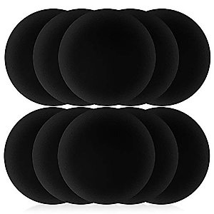 D & K Exclusives Ear Cushions Ultra Soft Foam Cover 2.4" inch Replacement for Most Standard Size Office Telephone Headsets, Headphones, Earphones Earbuds (Black) 10 Pack