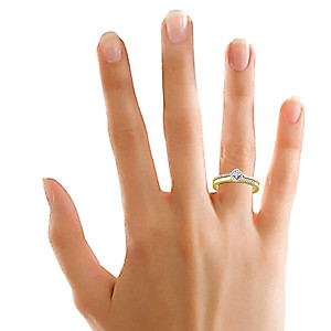 Eternal Bliss 1/6 cttw Round Natural Diamond Ladies Engagement Ring Solid In 10K Yellow Gold (7)