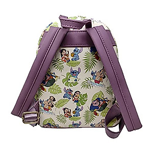 Loungefly Disney Lilo and Stitch Allover Print Womens Double Strap Shoulder Bag Purse
