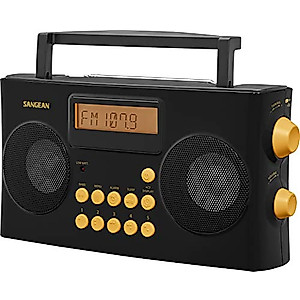 Sangean PR-D17 AM/FM-RDS Portable Radio Specially Designed for The Visually Impaired with Helpful Guided Voice Prompts, Black, 10 Station Presets (5 AM, 5 FM), Stereo/Mono Switch, Alarm Timer