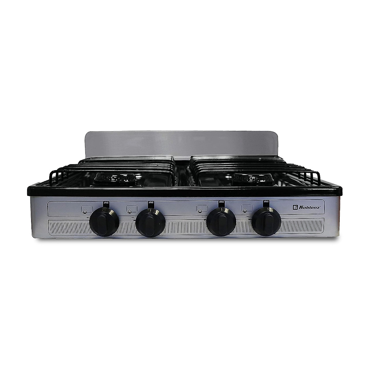 Koblenz PSK-400S 4 Portable Porcelain Cover and Four 16,000 BTU Burners, Stainless Steel Stove for Propane Gas, Silver