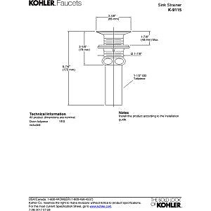 KOHLER SINK STRAINER 1-1/2"