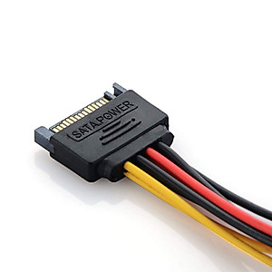 ANRANK SC1504AK Sata 15-Pin Male to Dual 4 Pin Molex Lp4 Female IDE Hard Drive Power Y-Adapter Converter Cable for IDE HDD DVD