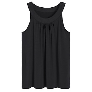 Latuza Women's Soft Viscose Tank Top Shorts Summer Pajamas Set XL Black
