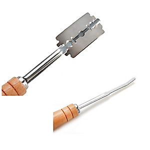 Premium Hand Crafted Bread Lame with 5 Replaceable Blades Dough Making Slasher Tools for Scoring Sourdough Bread Easily - Super Sharp and Durable Razors with Authentic Leather Protective Cover