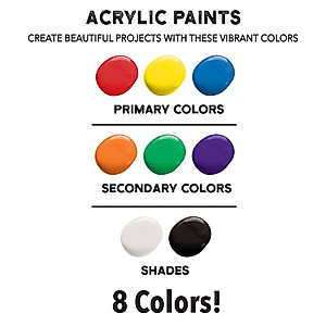 ArtSkills Acrylic Paint Set, Hobby Art & Craft Paint Kits for Adults & Kids with Paint Palette for Acrylic Painting, 30 pc