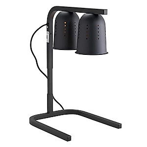 Kratos Bulb Warmer, Two Bulb Heat Lamp, Black, 120V, 500 Watts, Countertop Food Warmer for Restaurants (31M-004)