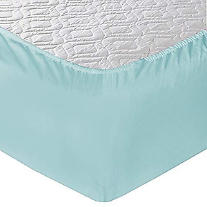 Cuddles & Cribs 1 Pack Organic Cotton Fitted Crib Sheet (Solid Blue, 1 Pack)