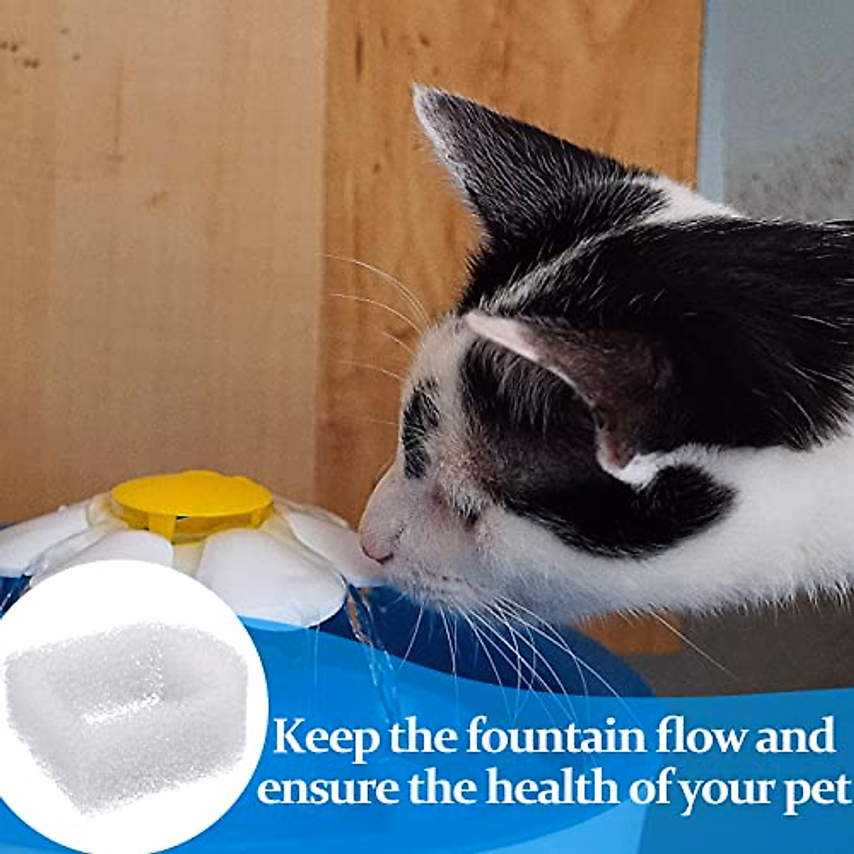 30 Pieces Pet Fountain Filter Foam Replacement Filter Foam Pre-Filter Drinking Water Sponge Filter Compatible with Drinkwell Ceramic and 360 Stainless Steel Pet Dog Cat Fountains