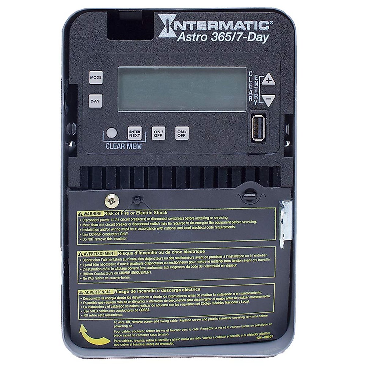 Intermatic ET2825C Astronomic 7-Day/365 Day Electronic Control - Efficient 100-Hour Supercapacitor - Versatile 96 Set Points, Holiday Blocks, Configurable Outputs