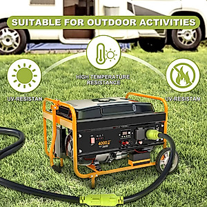 AOWEITOUR Generator Transfer Switch Adapter NEMA L5-30P Male Plug to L14-30R Female,30 Amp Generator Twist Lock 3 Prong to 4 Prong House Inlet Box,STW 10 AWG（1.5FT）