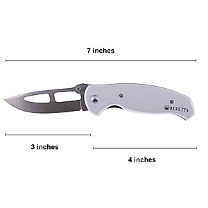 Beretta Airlight III Medium Silver AUS 8 Steel Abrasion & Corrosion Resistant Pocket Outdoor Camping Hunting Folding Knife