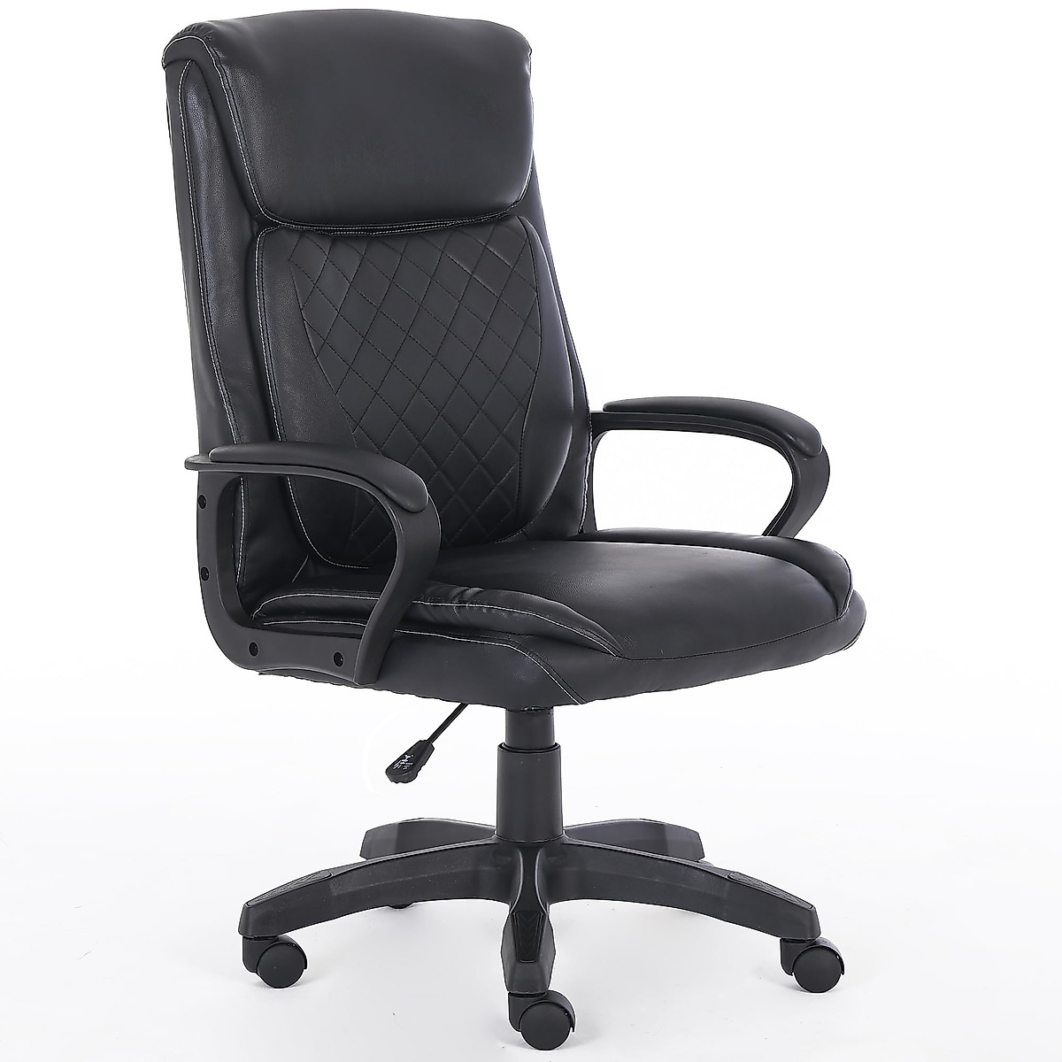 Office Desk Chair Set of 6 Black Home Office Chair Leather, Ergonomics Computer Desk Chairs in Bulk Comfortable Office Chair with Wheels Arm for Work Sturdy