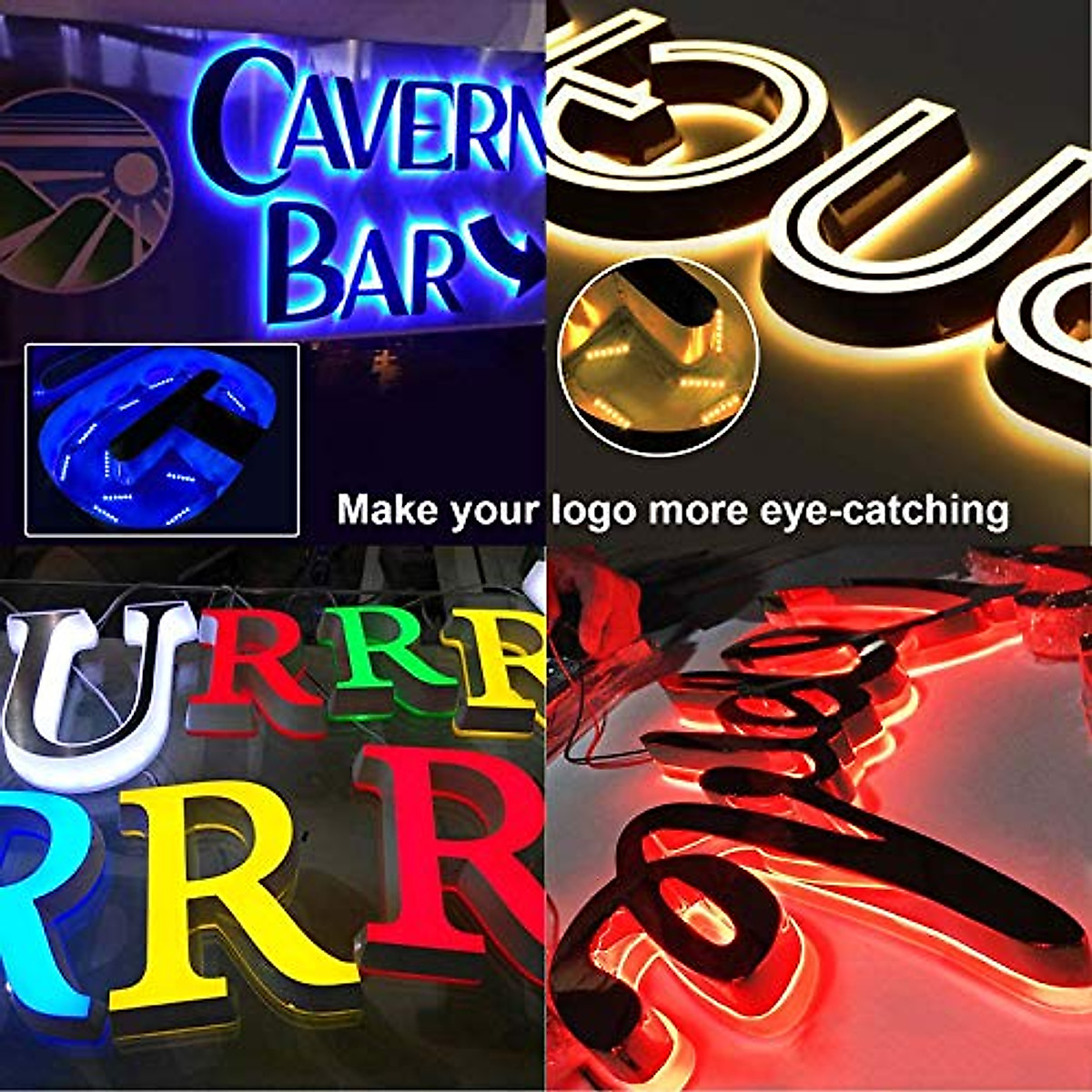 YUNBO 20Pcs WS2811 RGB LED Module Lights DC 12V SMD 5050 Addressable Dream Color RGB LED Module Waterproof IP65 LED Storefront Lights with Tape Adhesive Backside（with Controller and Remote Control）