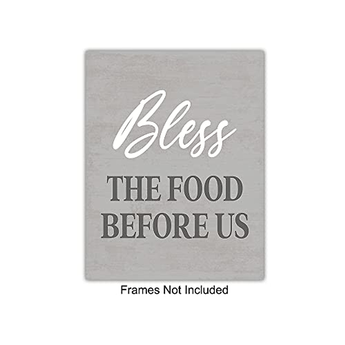 Dining Room, Kitchen Decor - Bless the Food Before Us Sign - Teal Blue Wall Art Set - Vintage Style Home Decor - Gift for Cooks and Chefs - Great Engagement, Anniversary or Birthday Gift for Women