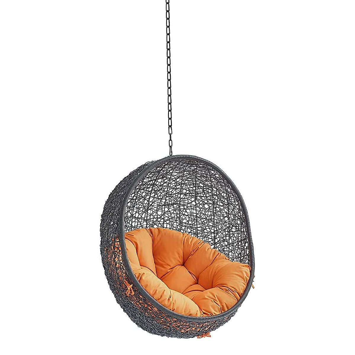 Modway EEI-3636-BLK-ORA Encase Swing Outdoor Patio Lounge Chair Without Stand, 43.5 x 40 x 125.5, Orange