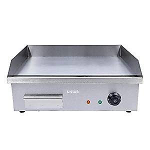 Commercial Electric Griddle, Flat Top Grill Hot Plate Stainless Steel Restaurant Grill Adjustable Thermostatic for Home Restaurant Kitchen BBQ Teppanyaki (110v, 3000W) (3000W)