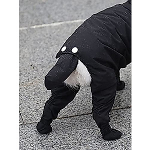 Milumia Pet Raincoat Transparent Hood Waterproof Rain Jacket Poncho for Small Medium Dogs Black Medium