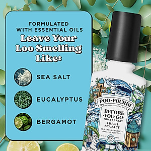 Poo-Pourri Before-You-Go Toilet Spray, Fresh Sea Salt, 4 Fl Oz - Sea Salt, Bergamot and Eucalyptus