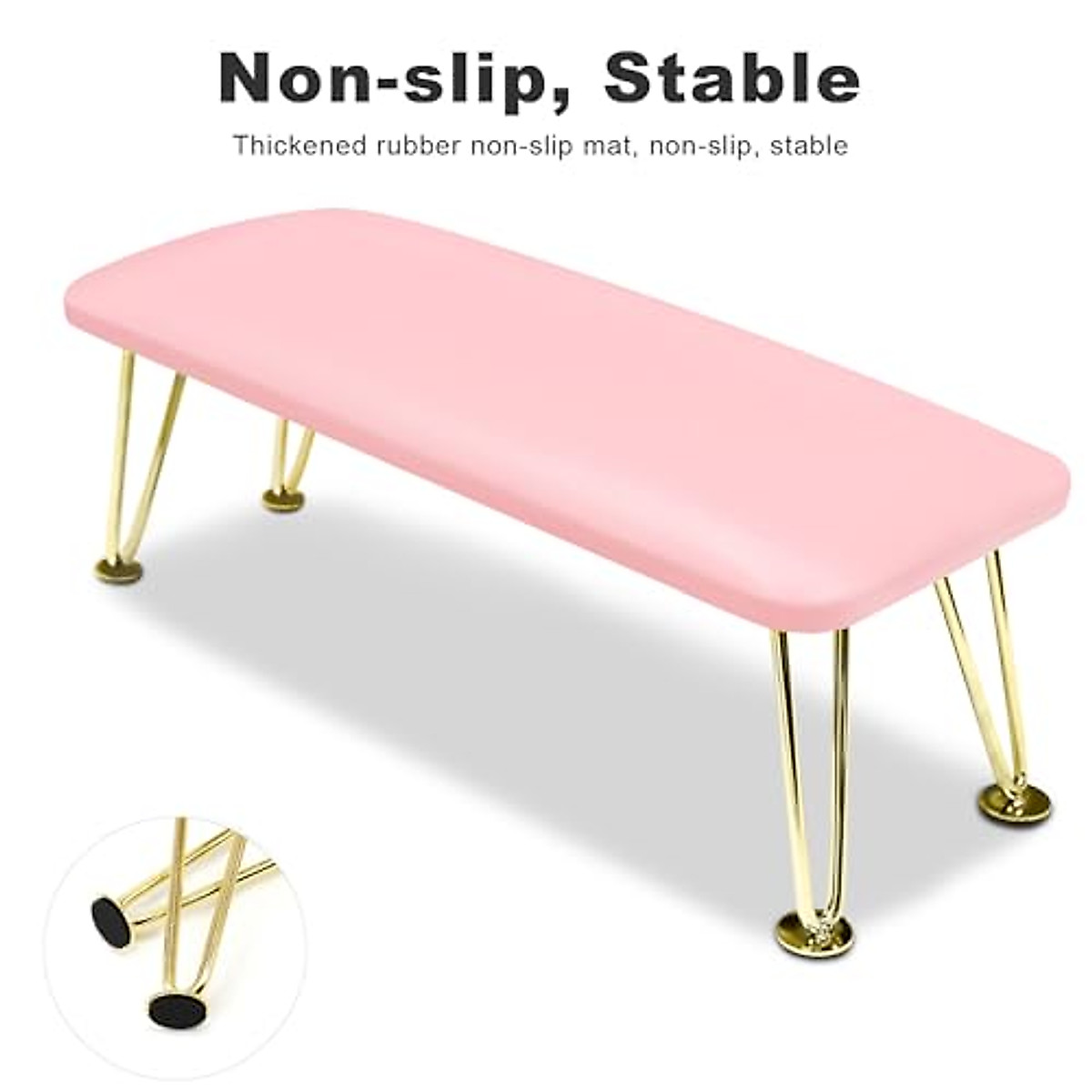 Nail Arm Rest for Nail Tech, Soft Nail Hand Rest Cushion Stand Manicure Hand Rest Pillow for Acrylic Nails, Professional Large Size Nail Tech Arm Rest (Pink)