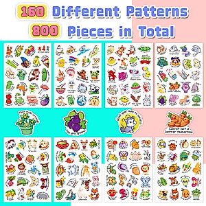 800 PCS Punny Reward Stickers for Kids in 160 Designs, Funny Teacher Stickers for Students Motivational Incentives Stickers for School Classroom Supplies, Cute Animal Rewards Stickers Punny Lables