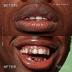 NYX PROFESSIONAL MAKEUP Fat Oil Lip Drip, Moisturizing, Shiny and Vegan Tinted Lip Gloss - Follow Back (Shimmering Warm Nude)