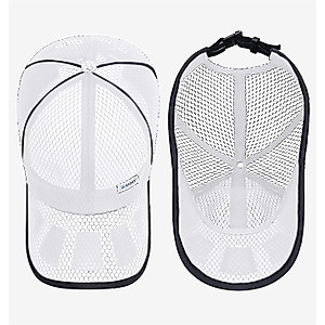 FASHIXD Mesh Baseball Cap for Men Women Summer Running Sports Hat Breathable Quick Dry Trucker Hats (Sport-White)