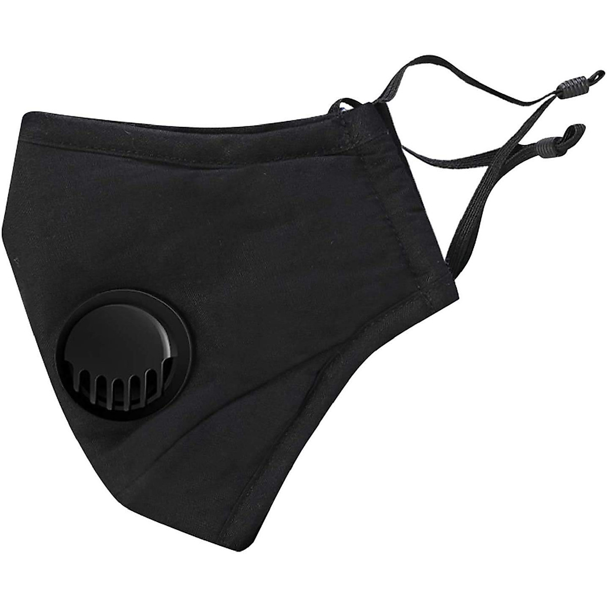Star&Moon 5 washable and reusable black cotton protective covers, equipped with 30 activated carbon filters (unisex) for the front cover of the breathing valve to prevent pollen, dust and pet dander