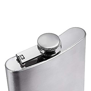 Hillside-Kit Hip Flask for Liquor 8 Oz Stainless Steel Leak proof with Funnel Flask set men flask women flask set (Silver 2pcs)
