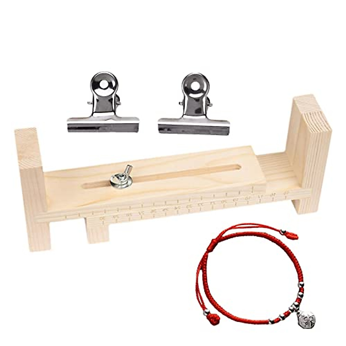 Naysku Wood Bracelet Jig, Wooden Jig Bracelet Maker, Adjustable Length Paracord Jig Bracelet Maker, DIY Wristband Rope Knot Braided Fixing Tools, Wooden Frame-Paracord Braiding Weaving Craft Tool Kit