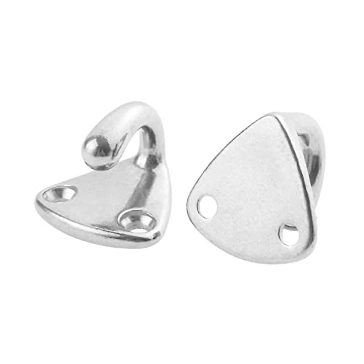 5pcs 316 Stainless Steel Boat Eye Fender Hook, Silver Mini Pad Eye Marine Sailing 27mm x 27mm Boats Accessories