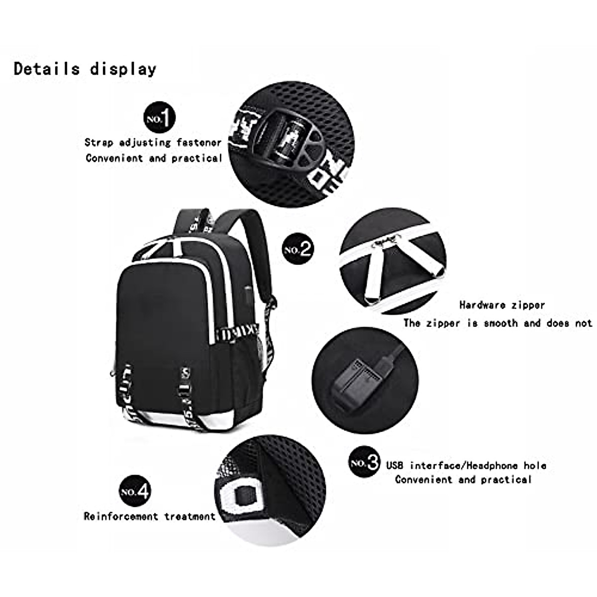 TTBRAND Joyee Hot Game Genshin Impact Cosplay Backpack with USB Charging Port for Teen. (Klee)