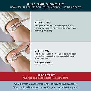 Medical Alert Bracelet For Women, Purple and Silver Stainless Steel Heart Link Bracelet, Custom Engraving, 1 Year Warranty, Custom Sized, Waterproof and Durable, Lauren's Hope Medical ID (Purple and Silver, 6.5 inch)