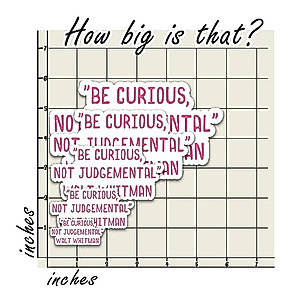 Miraki Be Curious Not Judgemental Sticker, Positive Stickers, Aesthetic Stickers, Cute Stickers, Water Assitant Die-Cut Vinyl Funny Decals for Laptop, Phone, Guitar, Water Bottles, Kindle Sticker